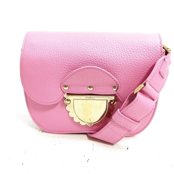 Furla | Bags | Furla Pink Leather Shoulder Bag | Poshmark